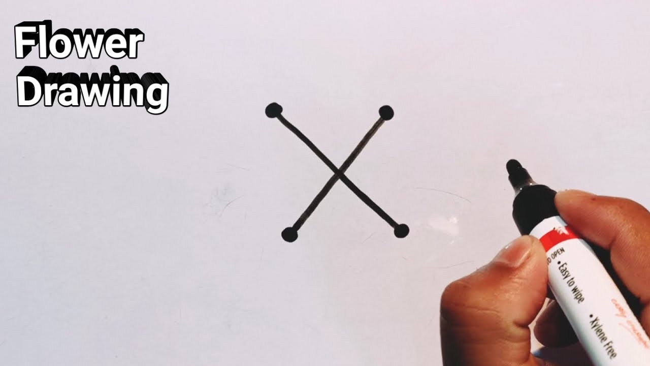 How To Turn Letter X Into A Cute Flower | How To Draw A Flower Easy ...