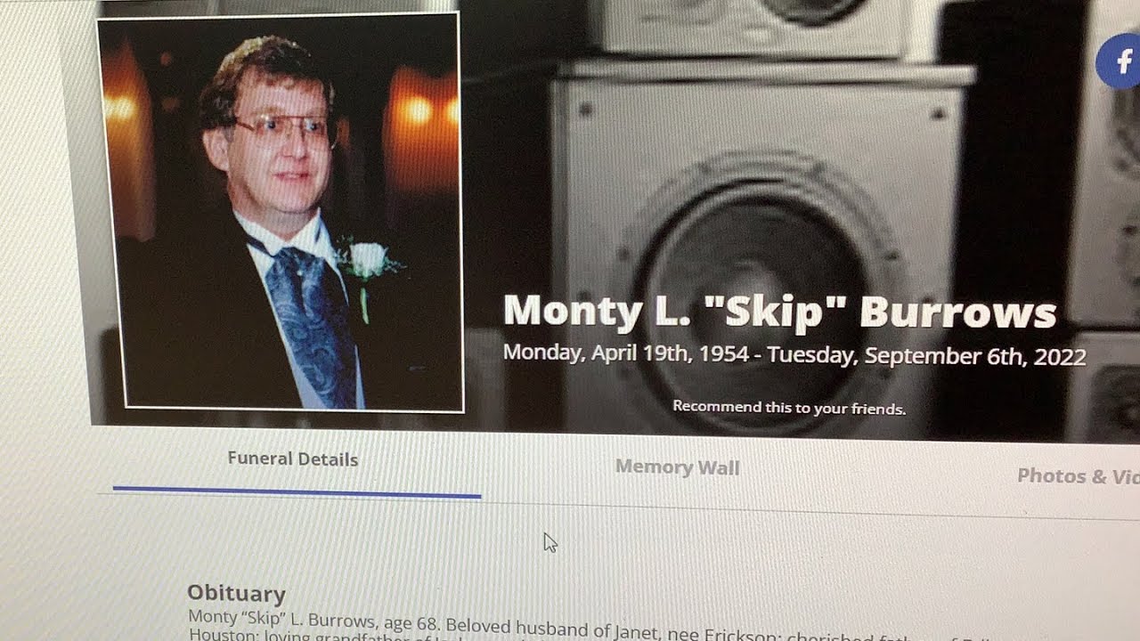 Monty L. “Skip” Burrows Funeral - YouTube