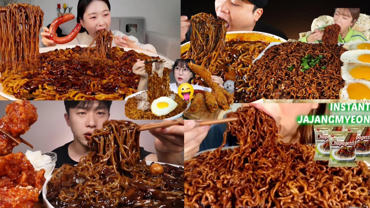 *ASMR* SWEET CHAPAGETTI ️JAJANGMYEON ️ MUKBANG COMPILATION BIG BITE ...