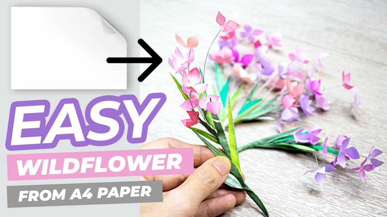 Easy DIY Paper Flower Making from A4 Paper, Paper Crafts Ideas - AMY ...