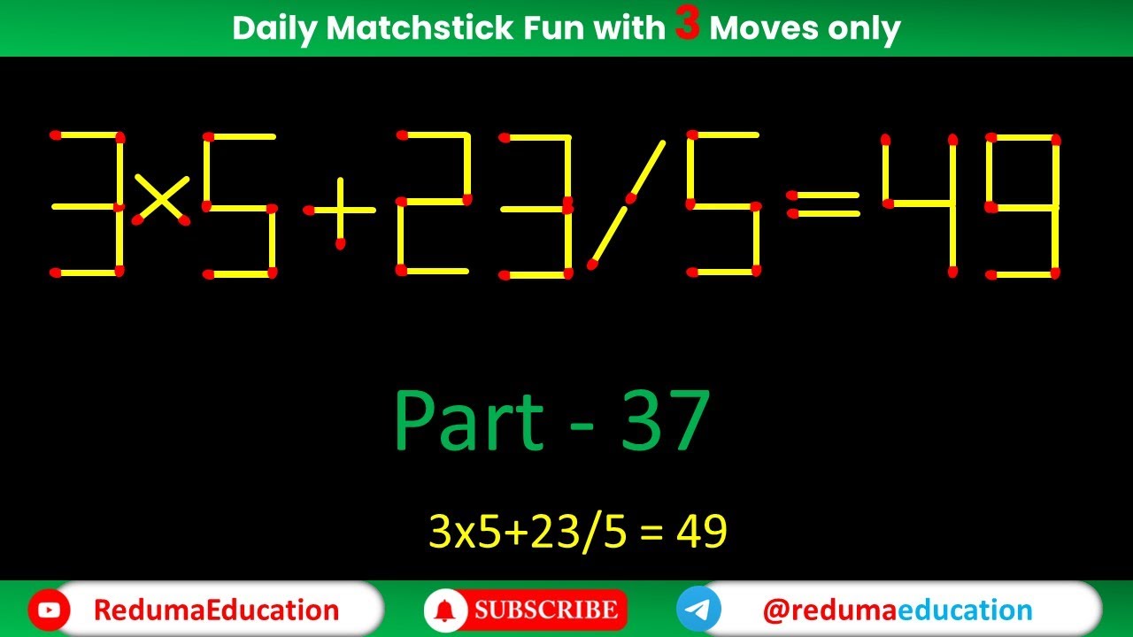 Part 37: Correct This Complex Matchstick Equation! - YouTube