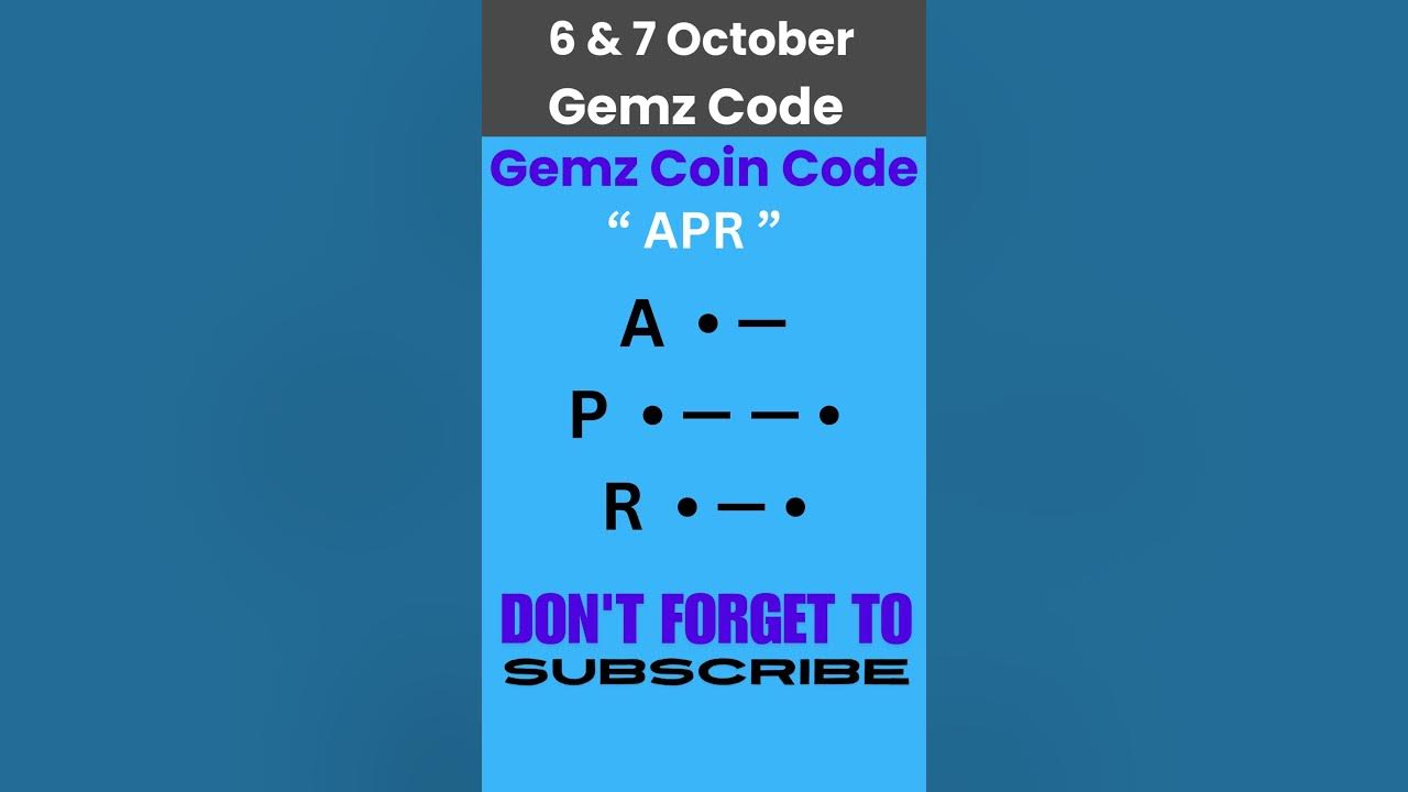 6 october daily Gemz Code For Gemz Coin - - Aaj ka Gemz code kya hai #gemzcoin #gemzcode - YouTube