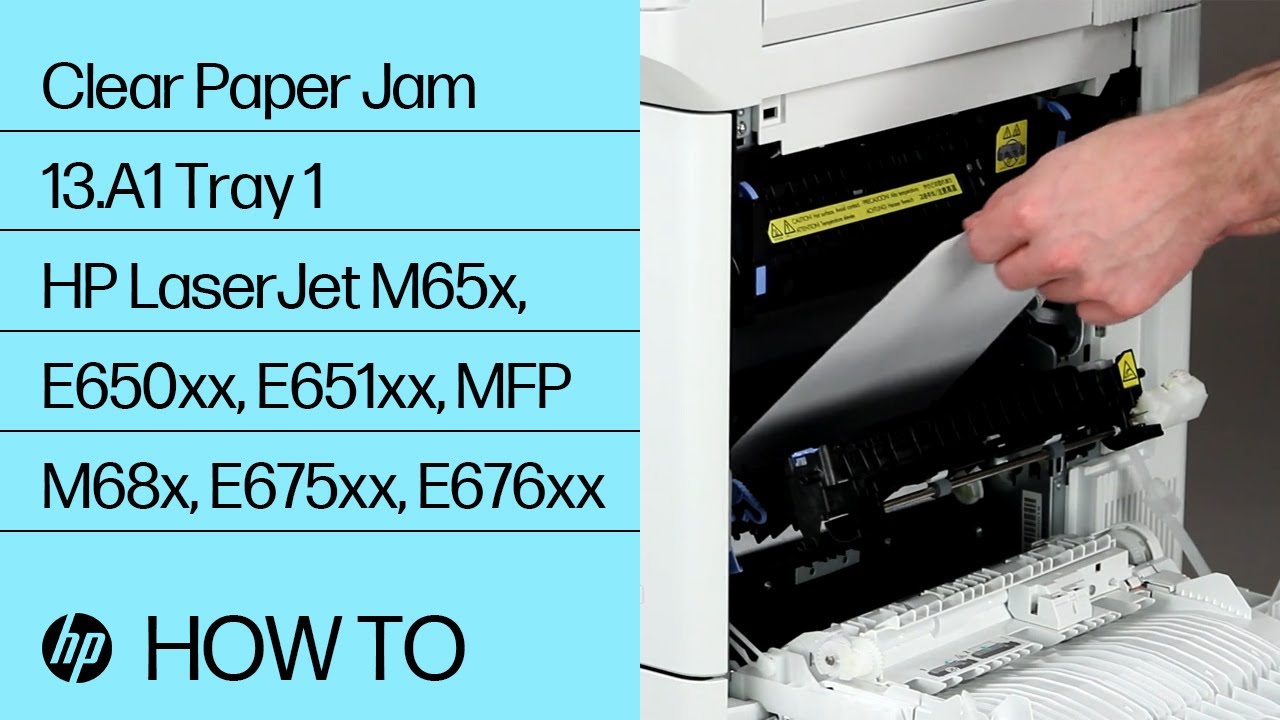 Clear Paper Jam 13 A1 Tray 1 HP LaserJet M65x E650xx E651xx MFP clear-paper-jam-13-a1-tray-1-hp-laserjet-m65x-e650xx-e651xx-mfp