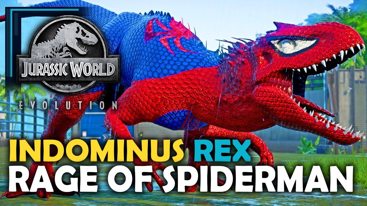 SPIDERMAN INDOMINUS REX in JURASSIC WORLD EVOLUTION (4K 60FPS) - YouTube