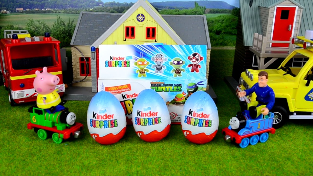 Fireman sam madness With Kinder surprise Eggs - YouTube