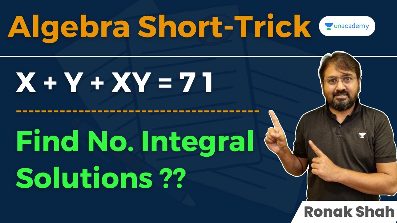 Algebra Short Trick - Quantitative Aptitude | CAT 2024 | Ronak Shah - YouTube