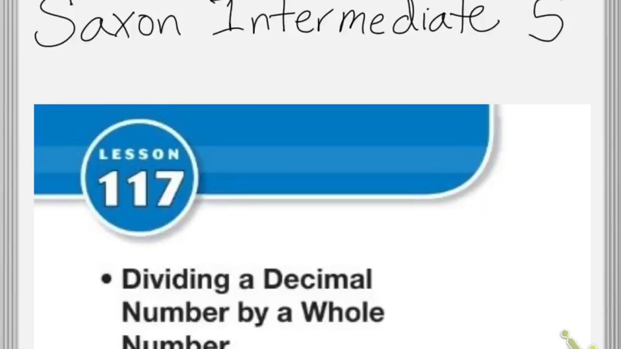 Saxon Math Int. 5 Lesson 117 - YouTube
