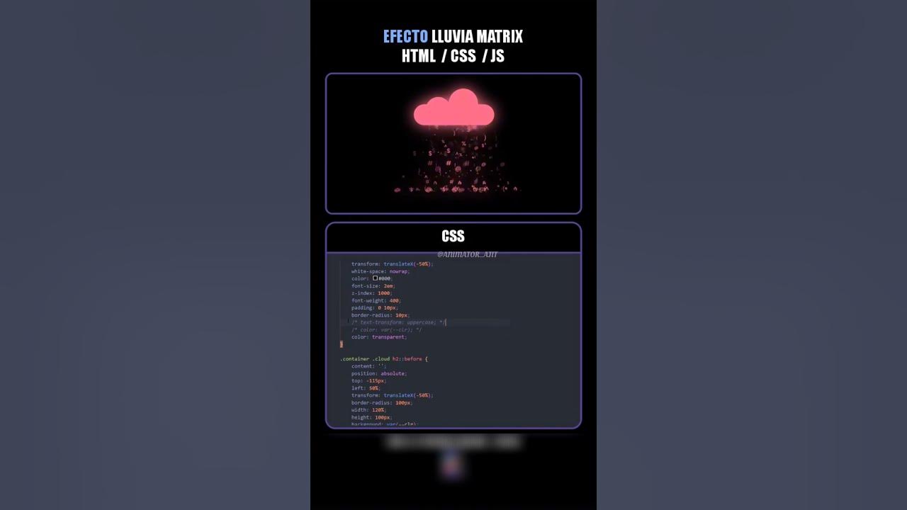 Create a RAIN EFFECT with HTML CSS and JavaScript NOW!, #shorts ,#webdevelopment #viralvideo ...