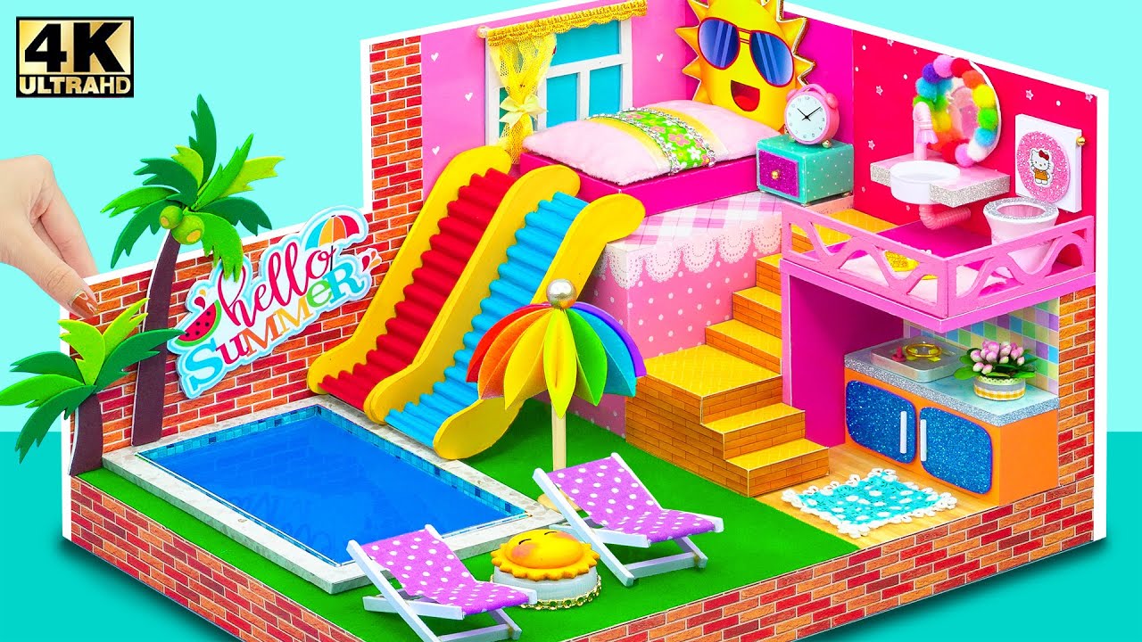 Build Summer Resort Villa with 2 Water Slide and Swimming Pool from ...