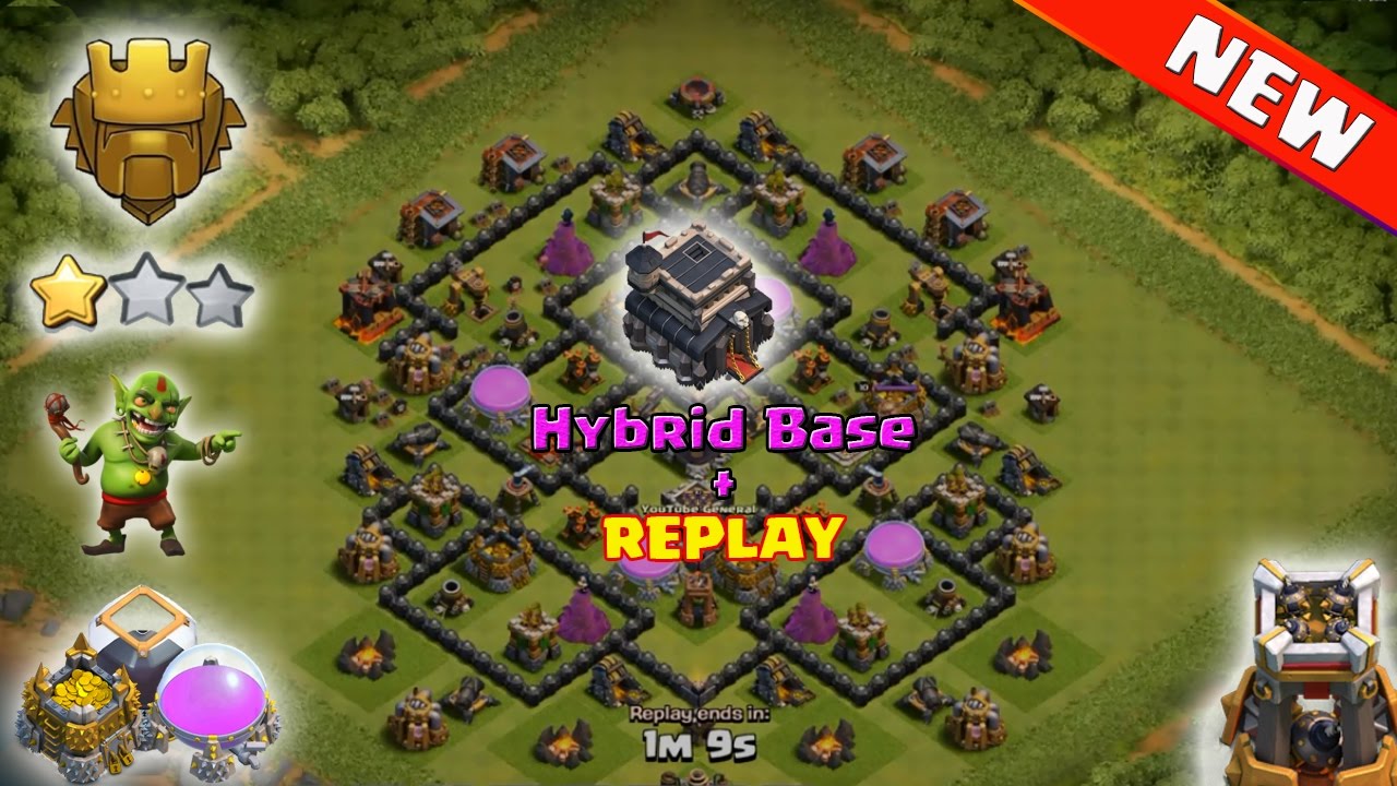 Town Hall 9 (TH9) Farming Base with BOMB TOWER ♦ BEST Hybrid Base ...