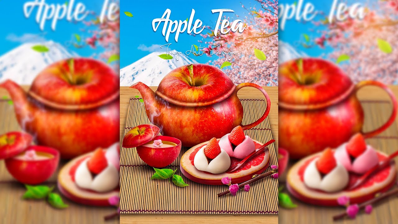 Photoshop Tutorial Apple Tea Poster Design Advertising - YouTube