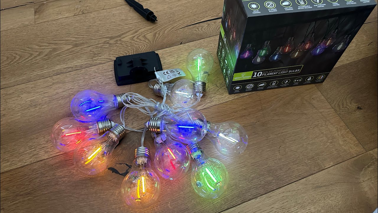 Unboxing This Set Of 10 Bright Garden Filament LED Light Bulb String ...