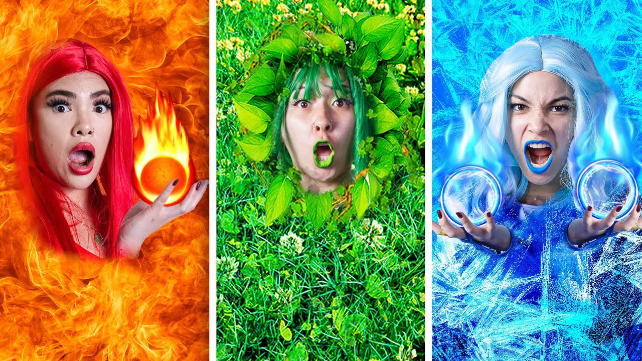 ELEMENTAL EXTREME HIDE AND SEEK | CRAZY EARTH WATER FIRE CHALLENGE BY ...