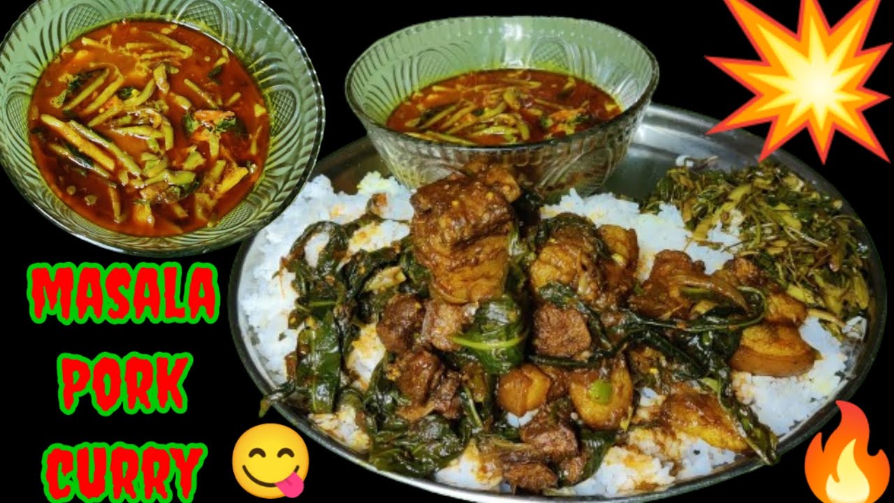 Asmr eating spicy pork belly pork Curry wit rice asmr eating spicy pork ...