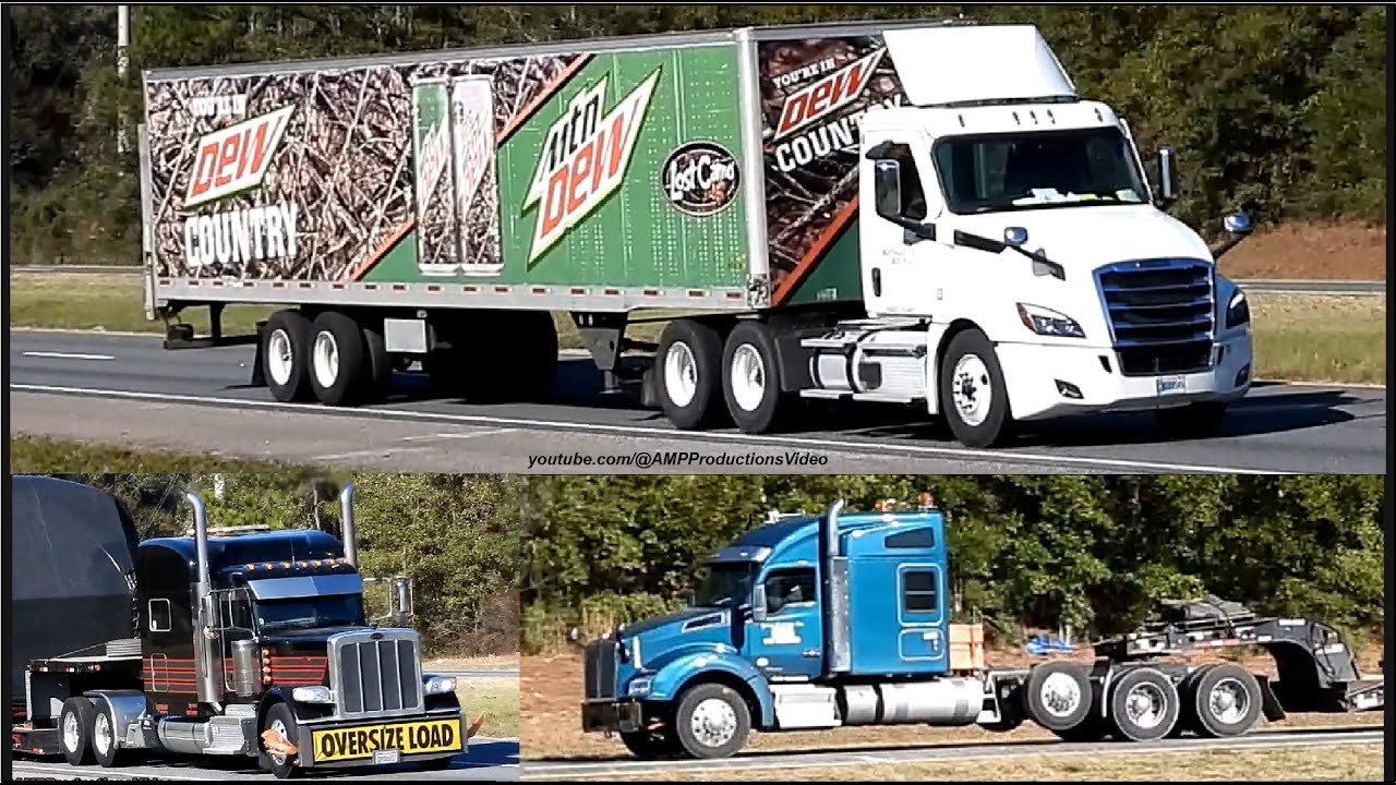 Truckspotting Freightliner Cascadia MTN Dew Peterbilt Oversize 122724 ...