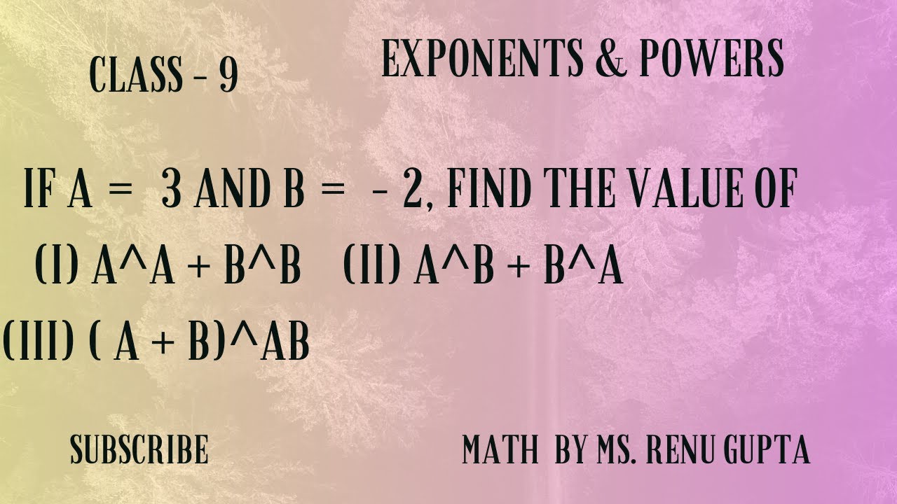 Class 9 Math If A 3 And B 2 Find The Value Of i A a B b Class 9 Math If A 3 And B 2 Find The Value Of i A a B b