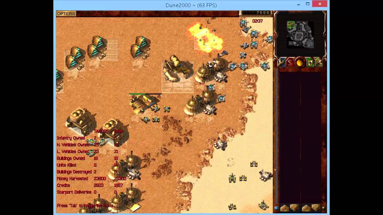 Dune2000 1v1 Tano99(O) vs Dan(O), Red Chasm, game 4 - YouTube
