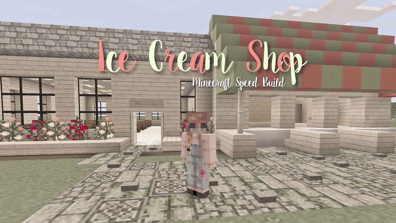 Ice Cream Shop | Aesthetic Minecraft Speed Build - YouTube