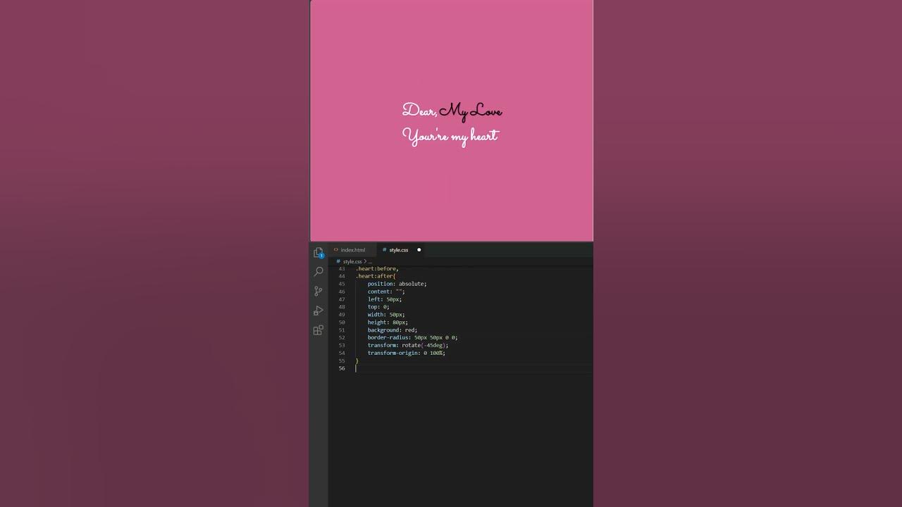 Valentine Message - using html & CSS 💻📝 #html #css #codinglife - YouTube
