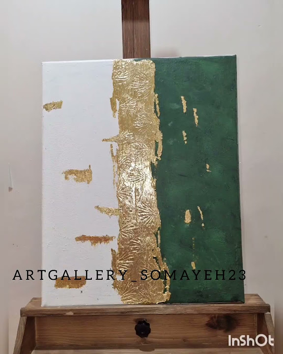تابلو تکسچر کار کار شده با رنگ اکرولیک و ورق طلا Artgallery Somayeh23