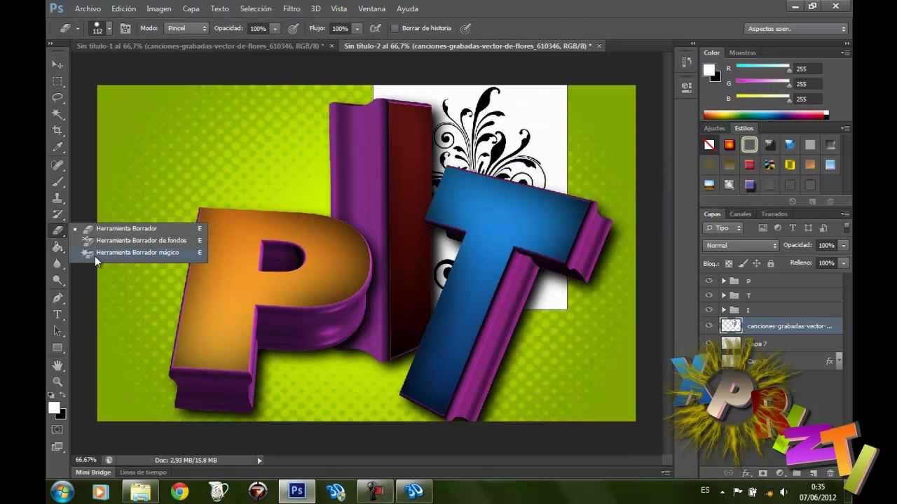 Crear letras en PhotoShop Cs6 - YouTube