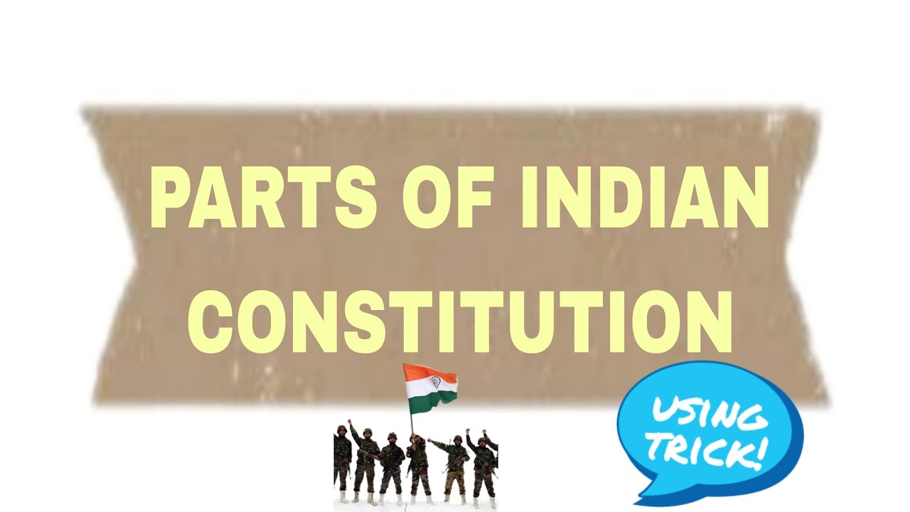 PARTS of Indian Constitution 🇮🇳| Using Trick 🌈| Polity |Easy 🌷| - YouTube