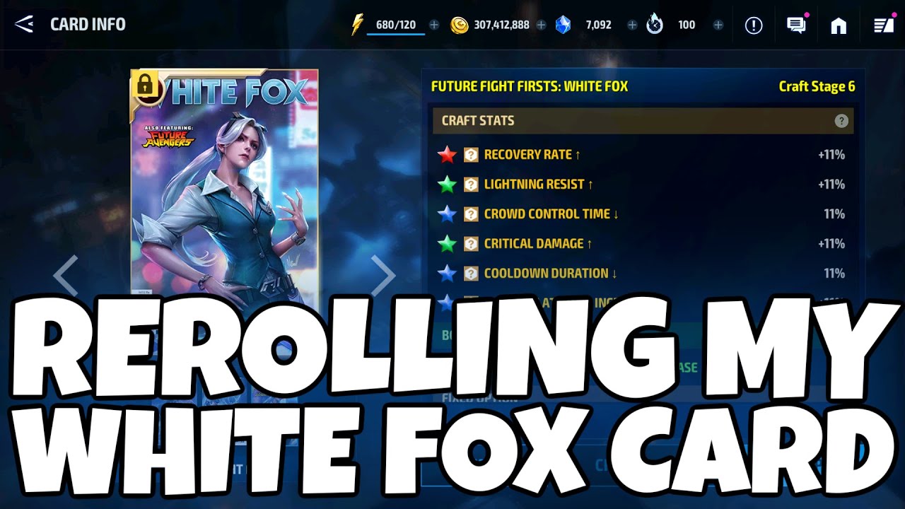 TRYING TO REROLL THE PERFECT WHITE FOX PREMIUM CARD | MARVEL FUTURE ...