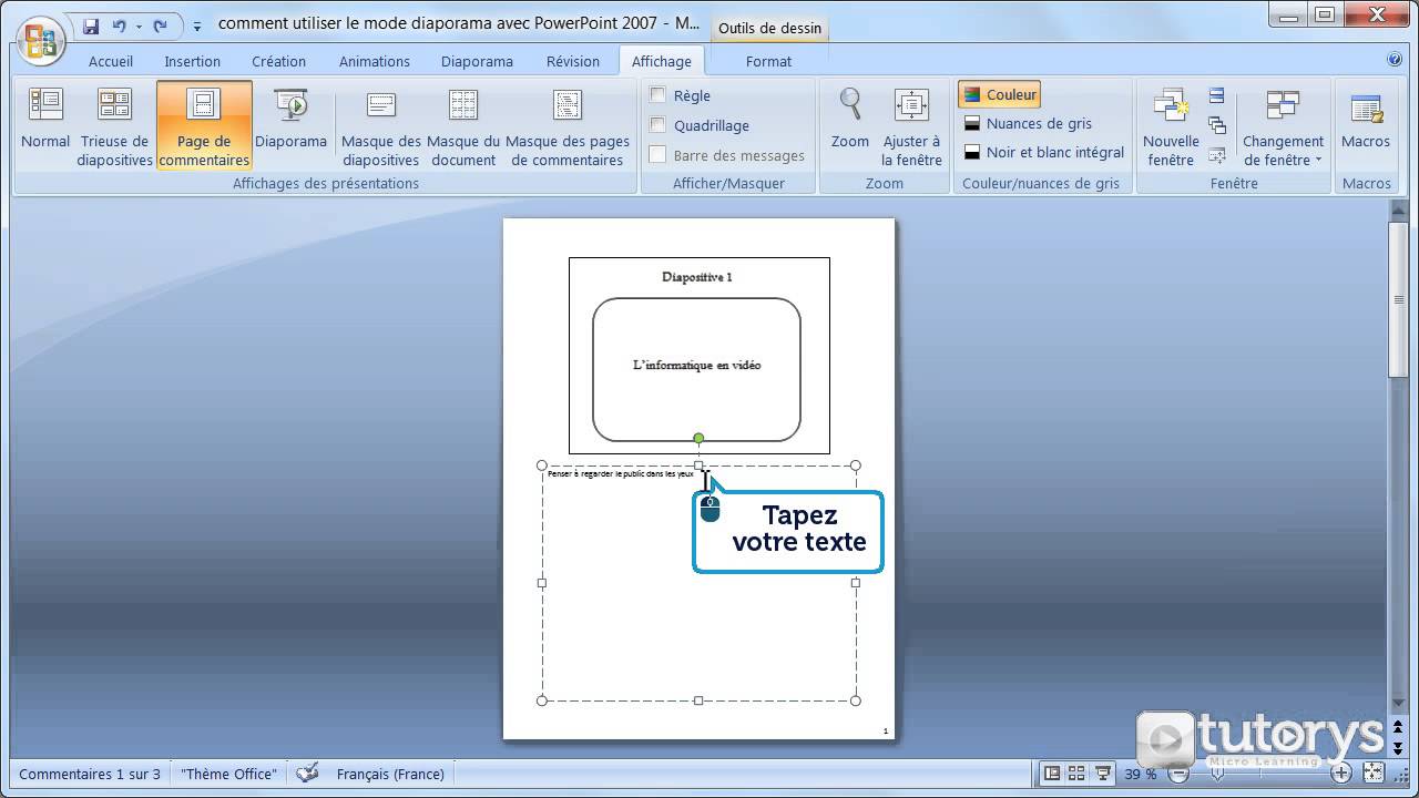 Comment utiliser le champ commentaire avec PowerPoint 2007 ? - YouTube