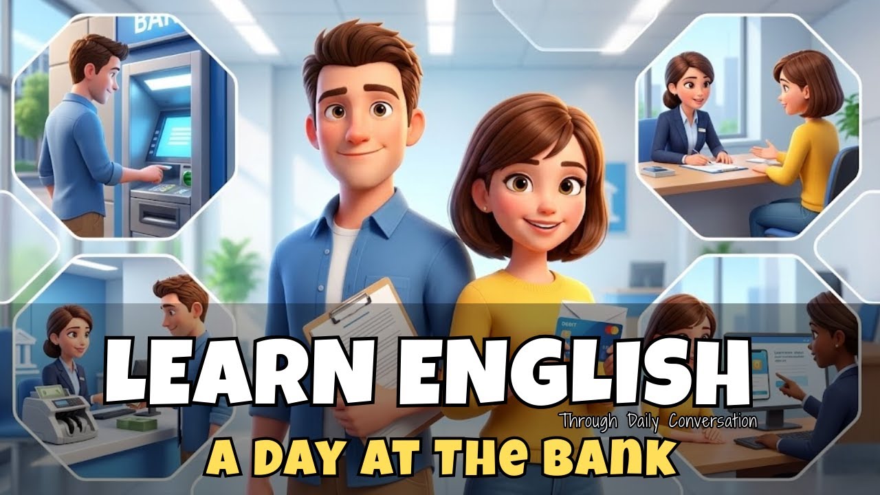 A Day At The Bank - Easy English Conversation Practice for Beginners ...