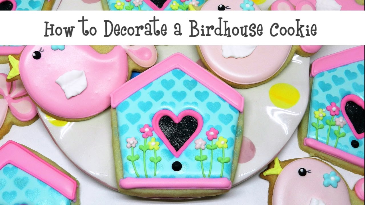 How to Decorate a Birdhouse Cookie - YouTube
