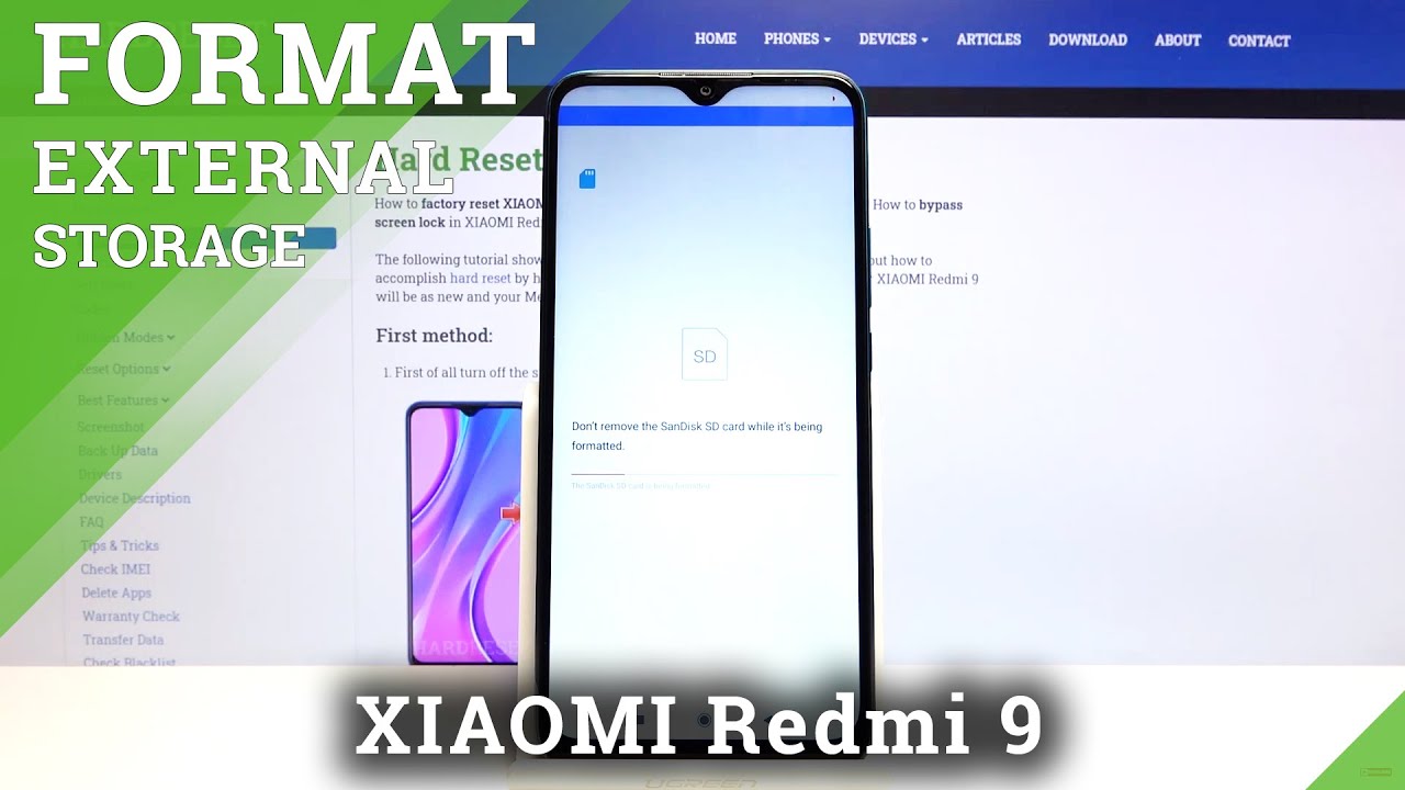 How to Format SD Card in XIAOMI Redmi 9 – Erase External Storage - YouTube