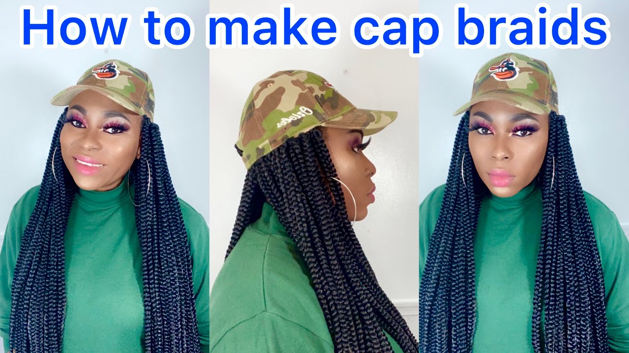 How to DIY Braids on Baseball Cap, Army Cap & Camouflage Braided Wig ...