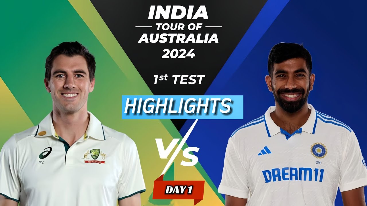 India vs Australia 1st Test Day 1 Highlights 2024 | IND vs AUS 1st Test ...