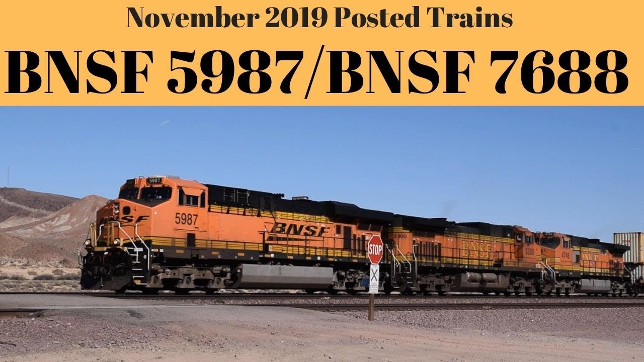 BNSF Railfanning 2019 Westbound BNSF 5987 Meets Eastbound BNSF 7688 10/20/2019 - YouTube