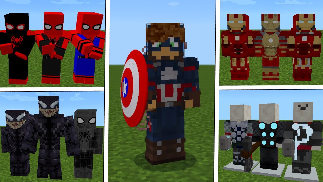 LANÇOU ADDON/MOD DE HEROIS DA MARVEL E DC NO MINECRAFT PE!! - YouTube