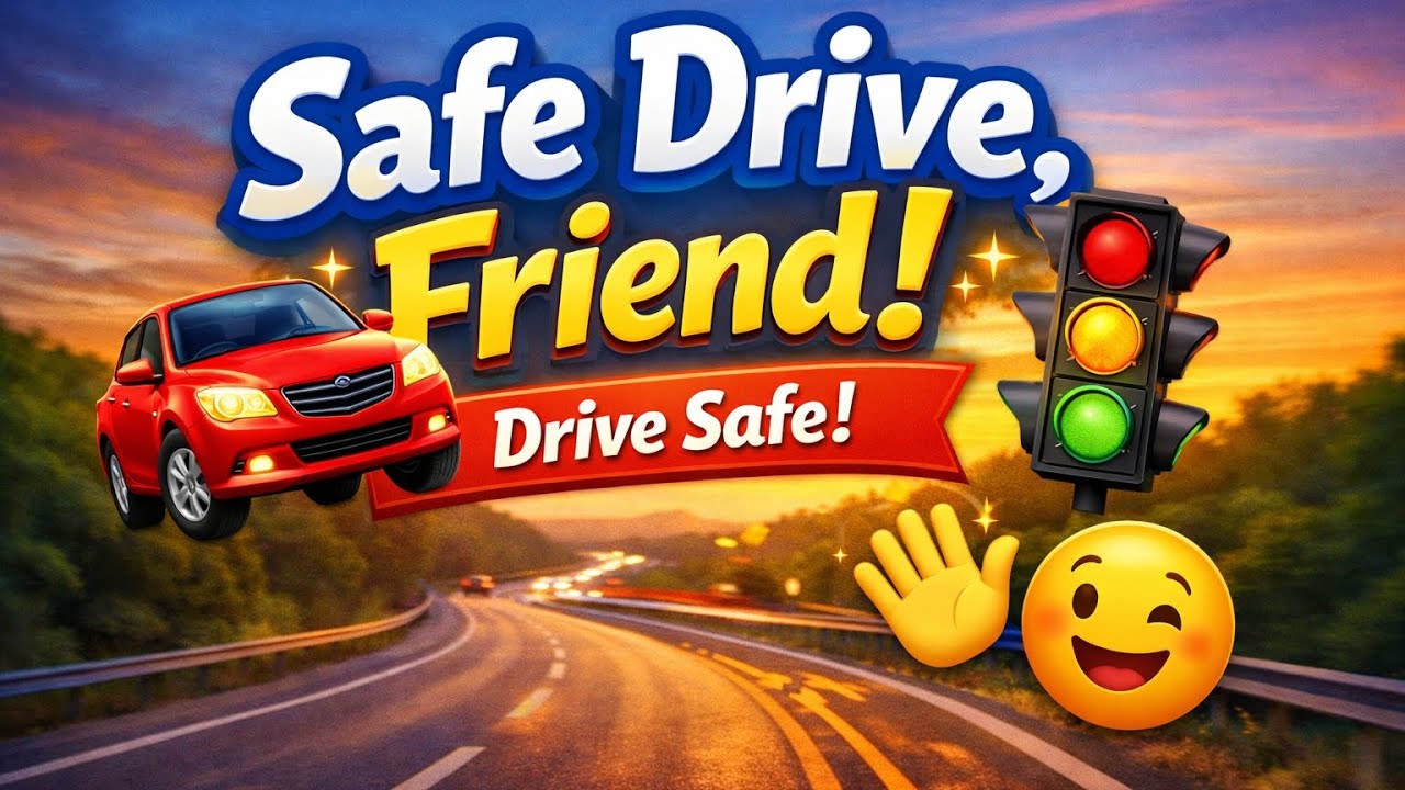 Safe Drive Friend ️ |safe journey video Drive Safe Message 🚗 - YouTube