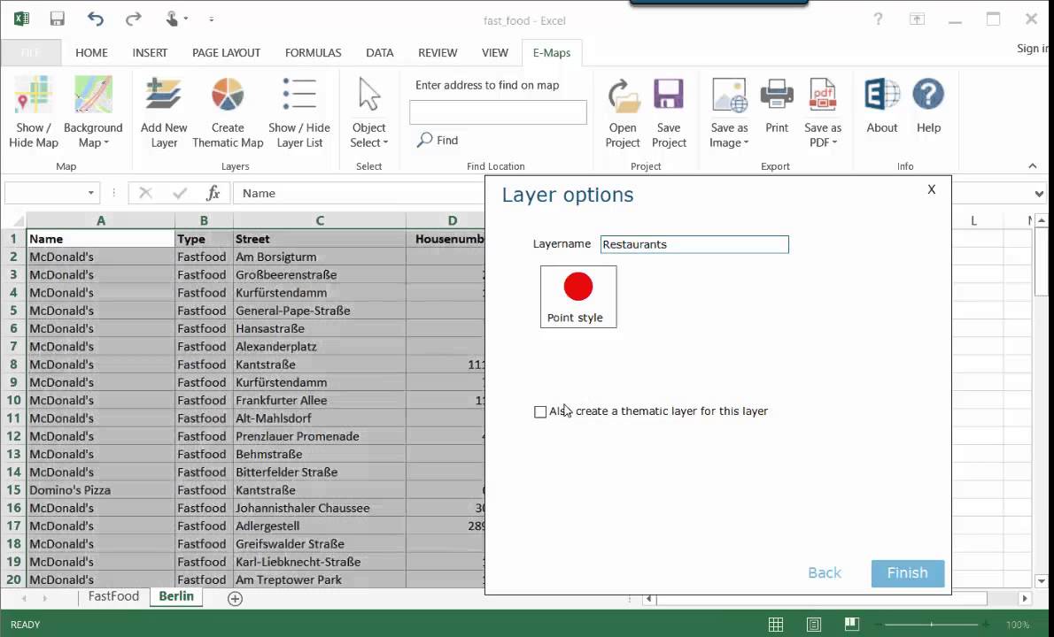 Geocoding in Excel E-Maps - YouTube