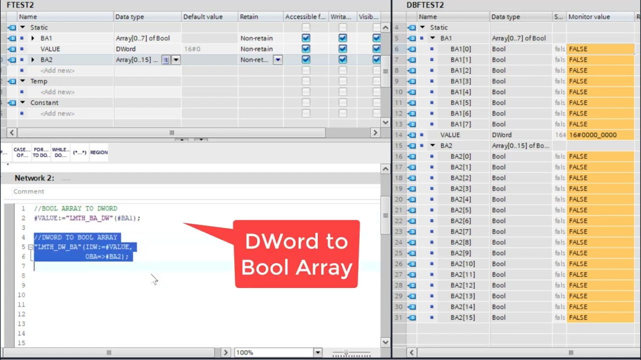 TIA PORTAL CONVERT BOOL ARRAY TO DWORD TO BOOL ARRAY YouTube TIA PORTAL CONVERT BOOL ARRAY TO DWORD TO BOOL ARRAY YouTube