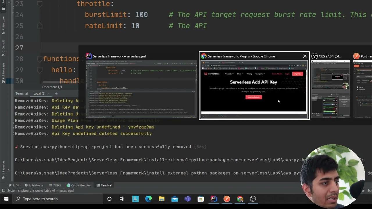 Getting Started with Serverless Framework |API Gateway and lambda | Lab 9| Usage Plan - YouTube