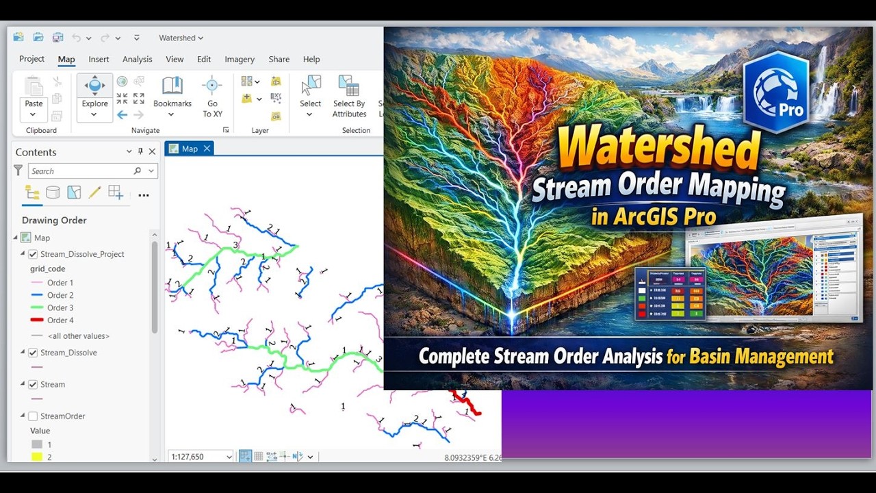Watershed Stream Order Mapping in ArcGIS Pro: Complete Stream Order ...
