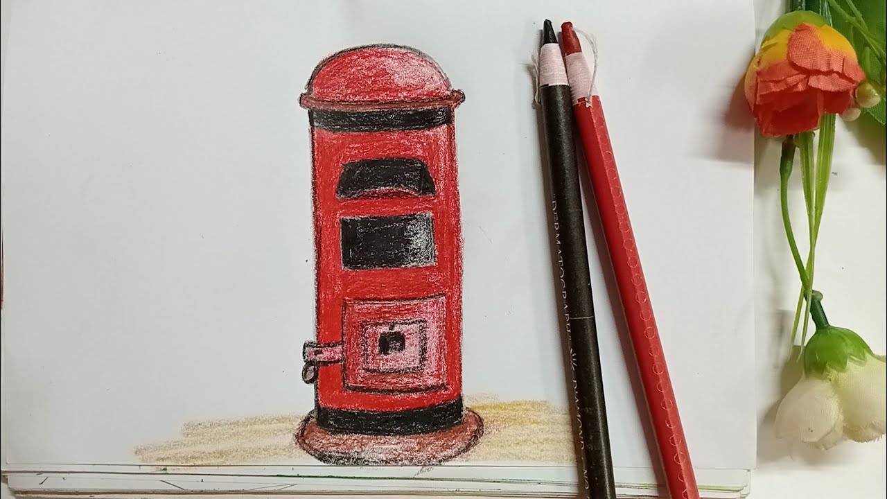 How to draw a Letterbox//world post day drawing//Easy Drawing - YouTube