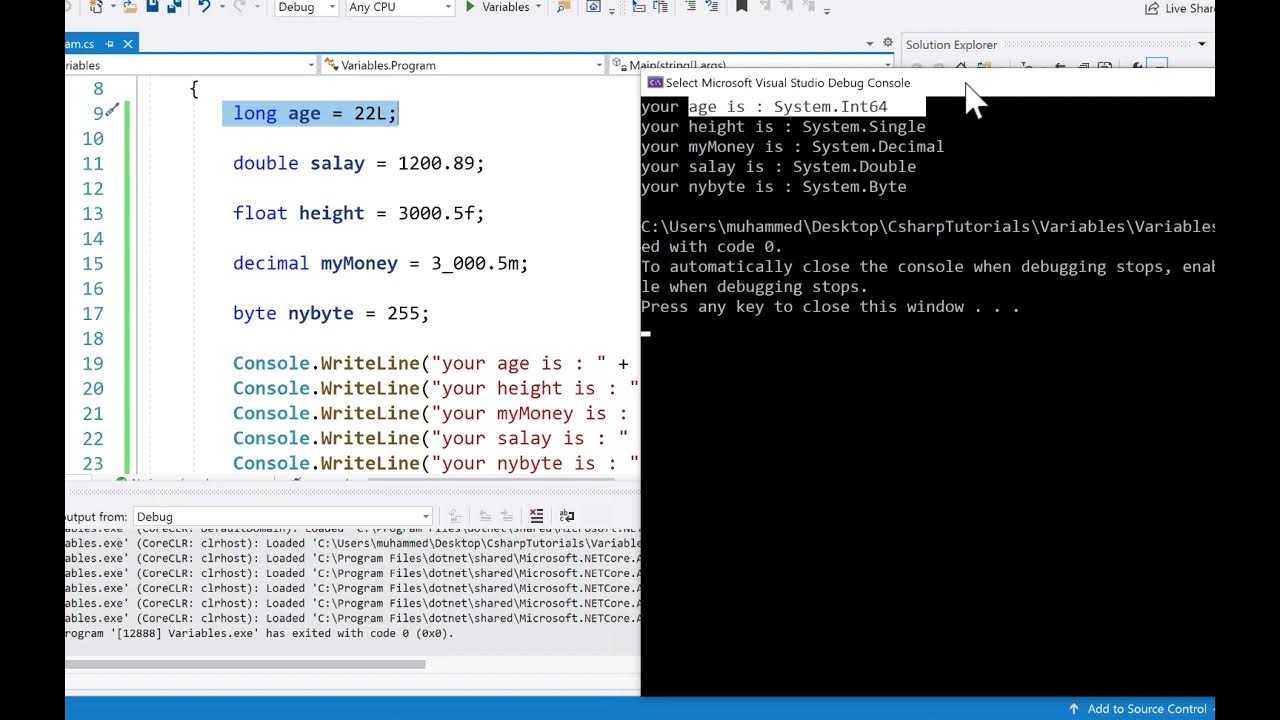 11 C# C Sharp Data types - YouTube