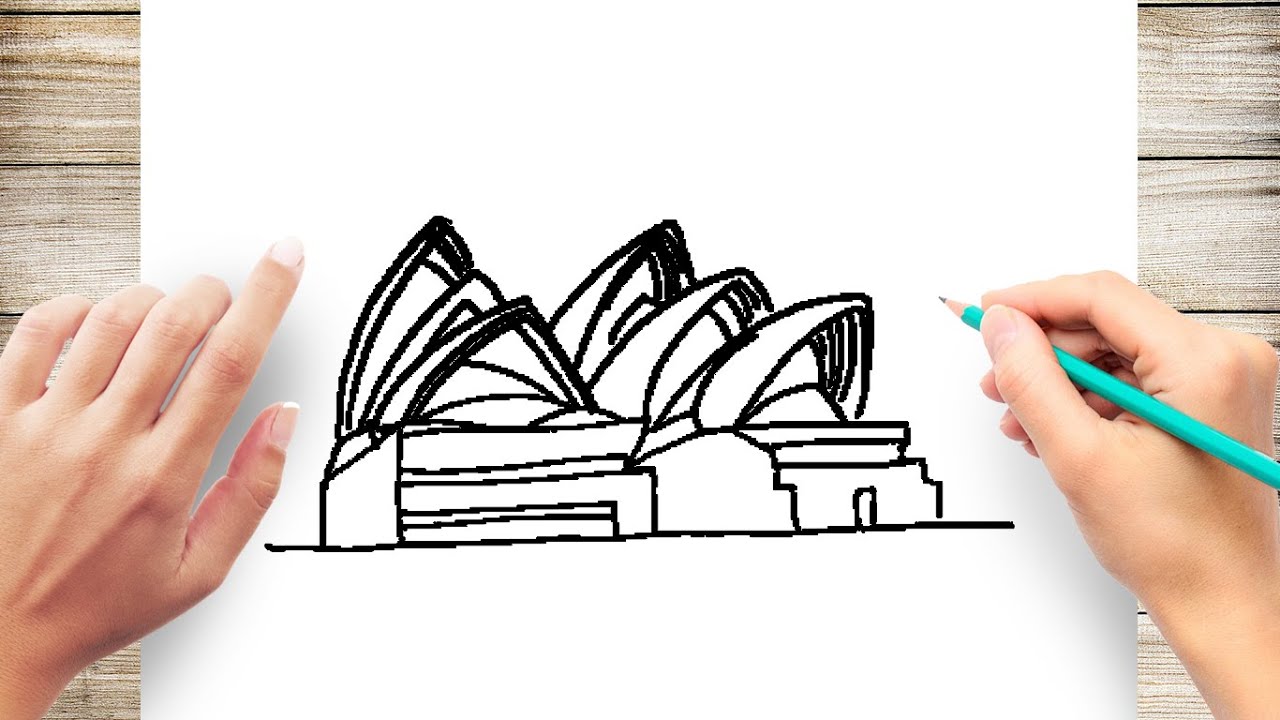 How to Draw Sidney Opera House for Beginner - YouTube