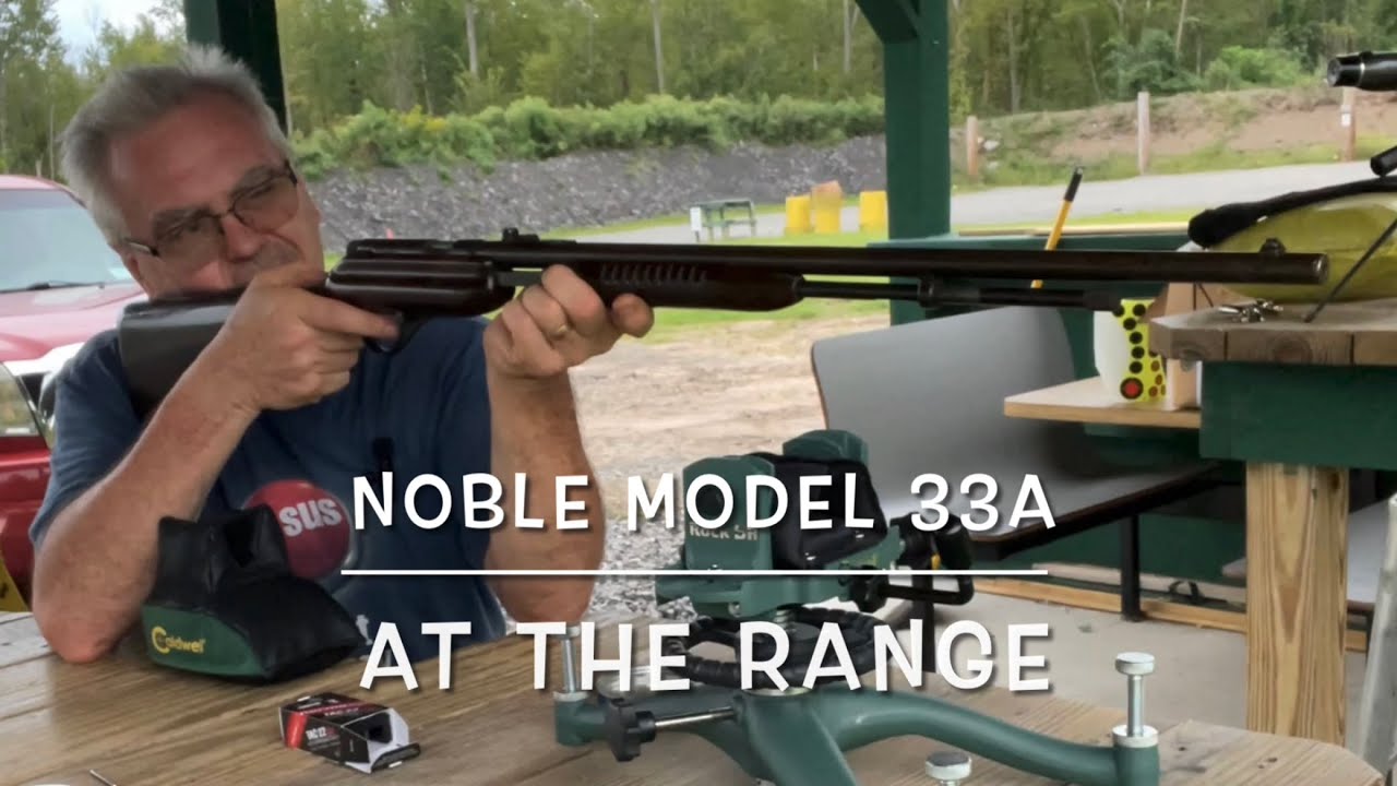 Noble model 33A 22lr pump action repeater. 22 yard groups rested and ...