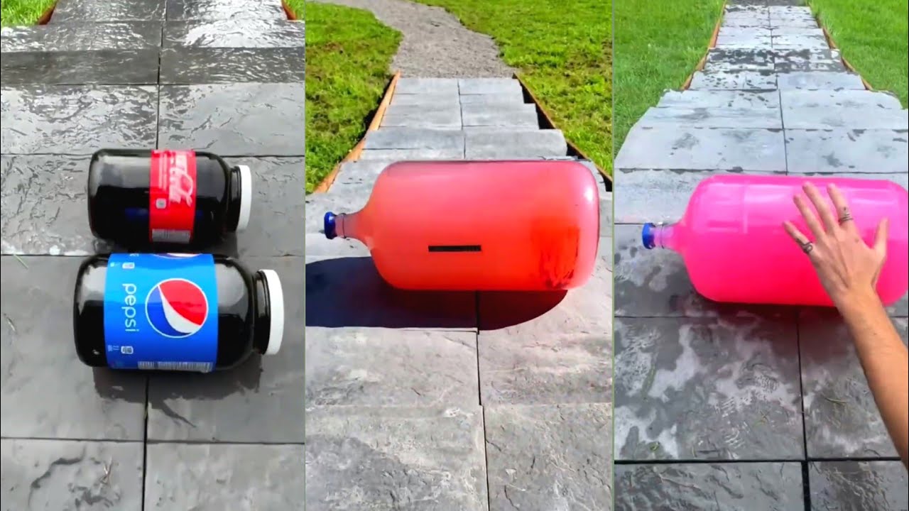 Throwing Bottle Down Stairs -164 | Breaking glass bottle | Crushing ...