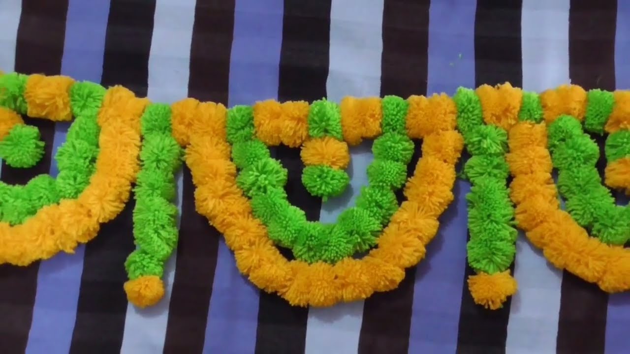 Flower Toran How To Make Woolen Flower Toran At Home Handmade flower-toran-how-to-make-woolen-flower-toran-at-home-handmade