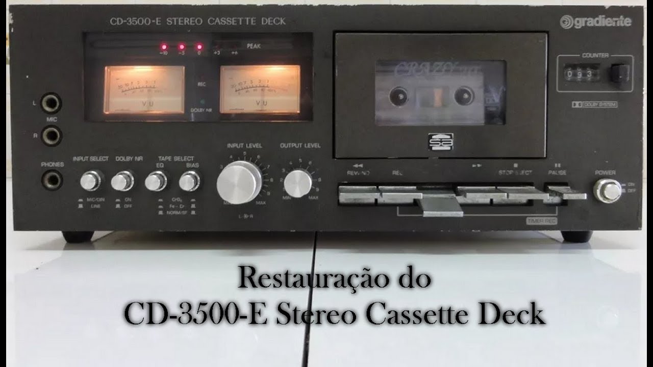 Restauração do Gradiente Stereo Cassette Deck CD-3500 parte 1 - YouTube