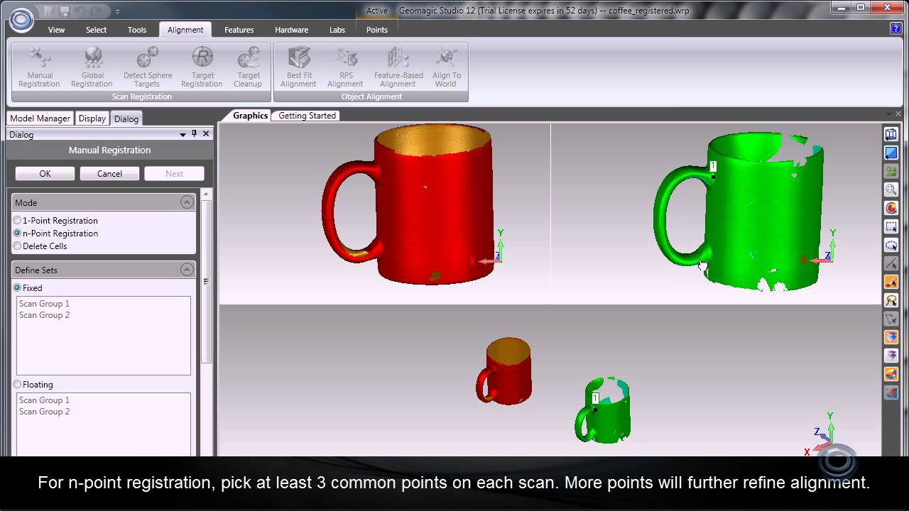 Geomagic Scan Registration to Mesh - YouTube