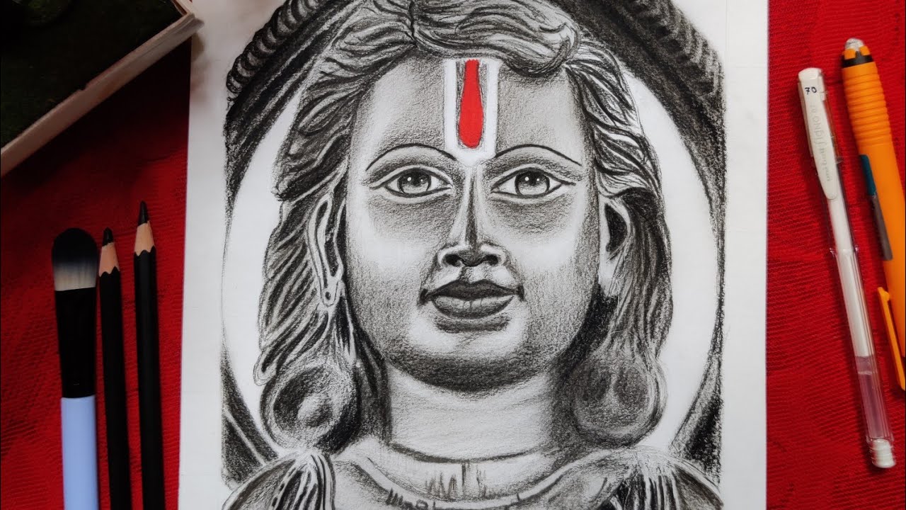 How to draw Ram lalla step by step short video - YouTube