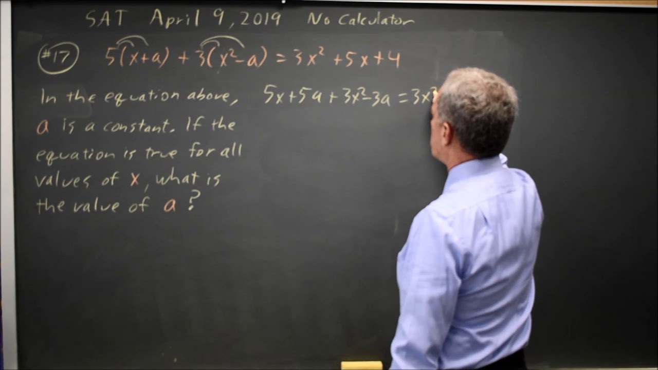 SAT April 2019: Simplifying a quadratic - question #3-17 - YouTube